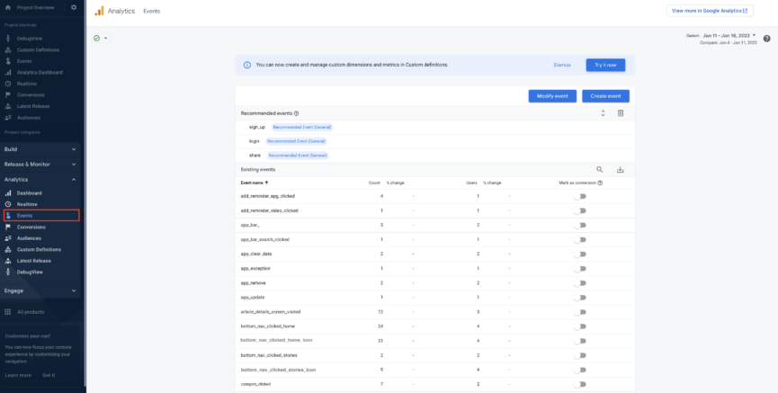 Firebase Tools and Features: Analytics