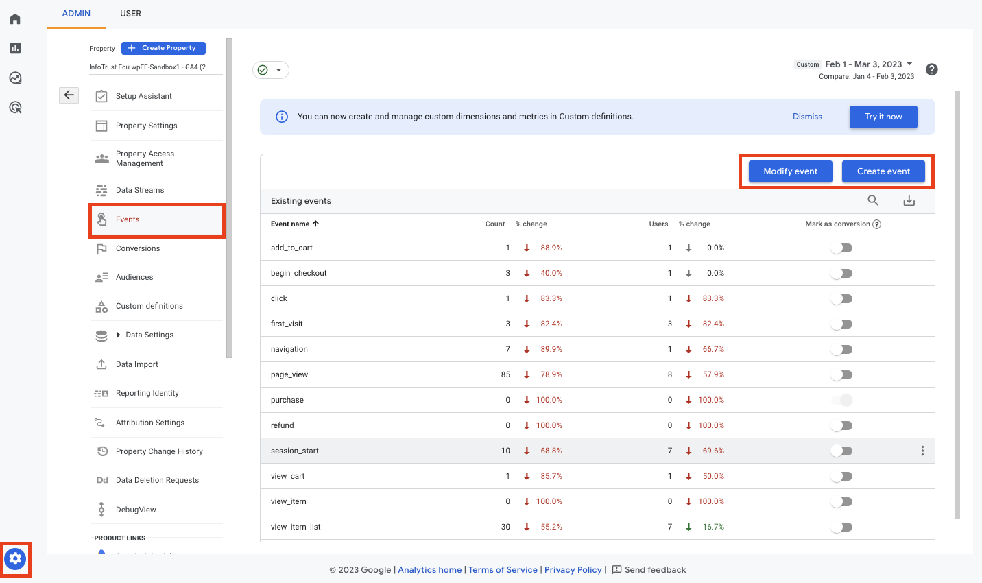 Creating or Modifying Events in Google Analytics 4 UI - InfoTrust