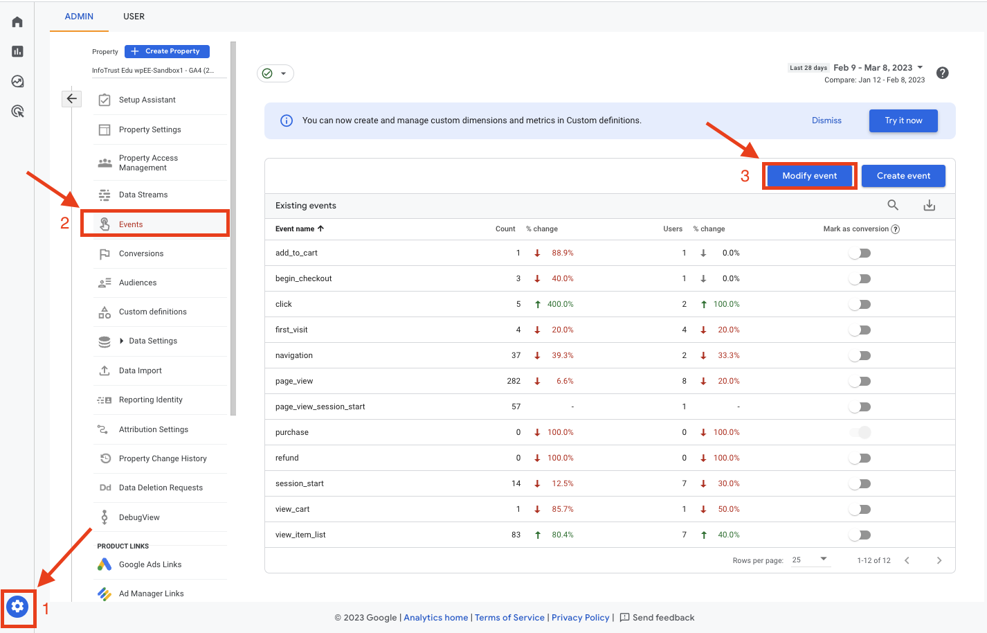 Creating or Modifying Events in Google Analytics 4 UI - InfoTrust